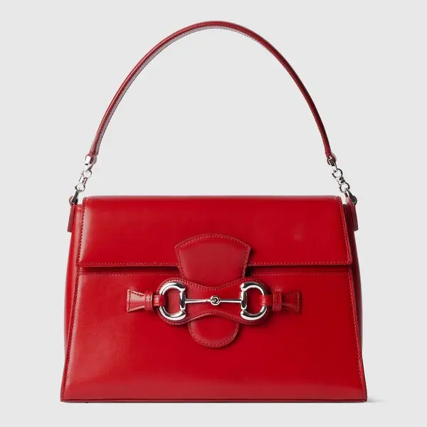 Gucci Horsebit Duomo Medium Top Handle Bag Leather - Red