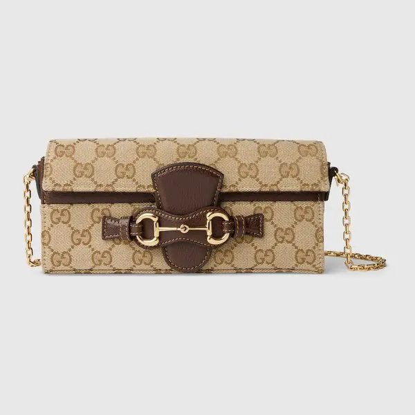Gucci Wallet On Chain With Horsebit Gg Canvas