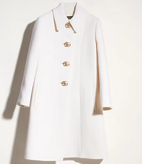 Gucci Wool Natté Coat With Double G Button