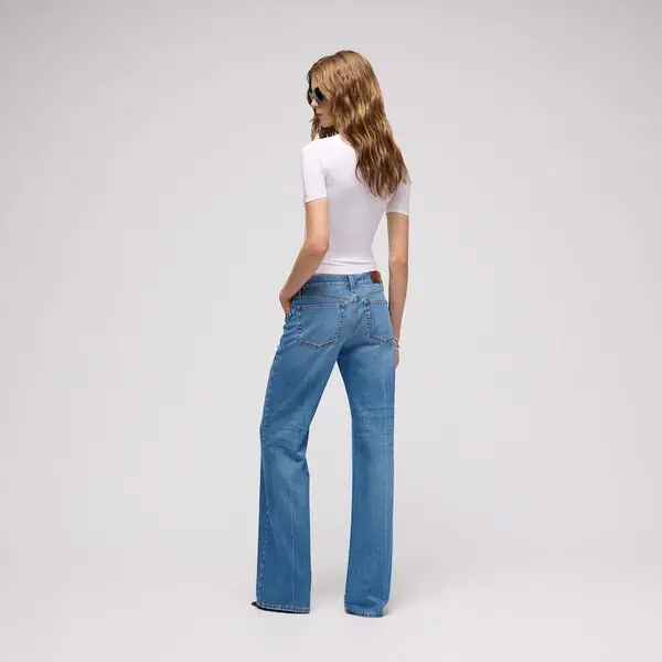 Gucci Bootcut Cotton Denim Pants With Horsebit Detail