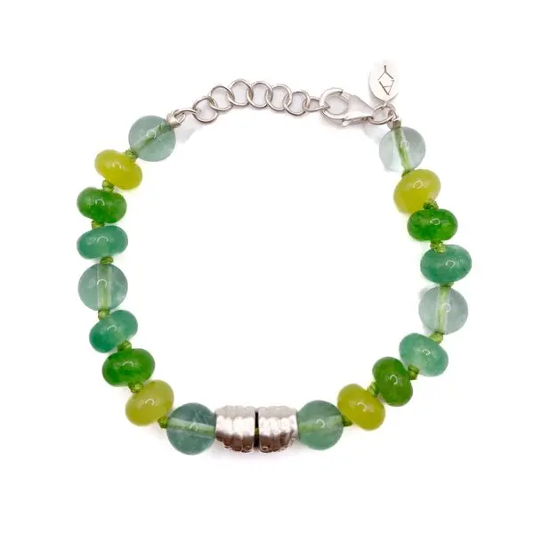 Après Youth Spud' Beaded Friendship Bracelet & Silver - Green