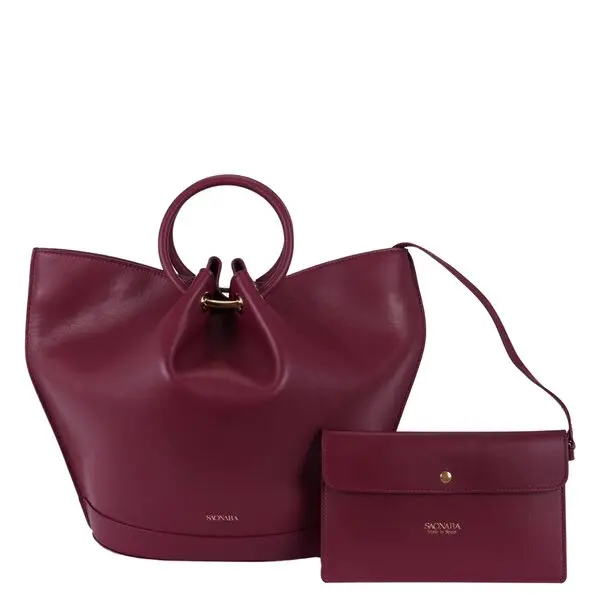 SAONARA BRAND Capazo Bag Berry Leather