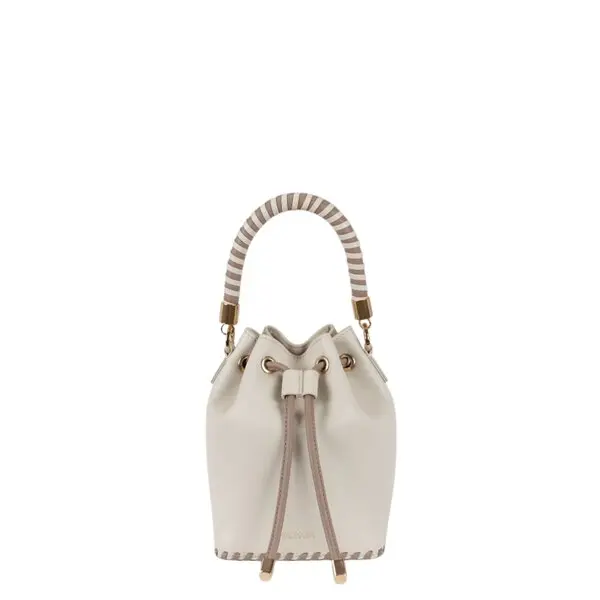 SAONARA BRAND Mini Bucket Bag Ivory Leather