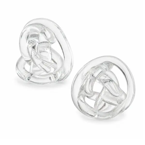 MARLETH Clear Glass Knot Sculpture, Set Two
