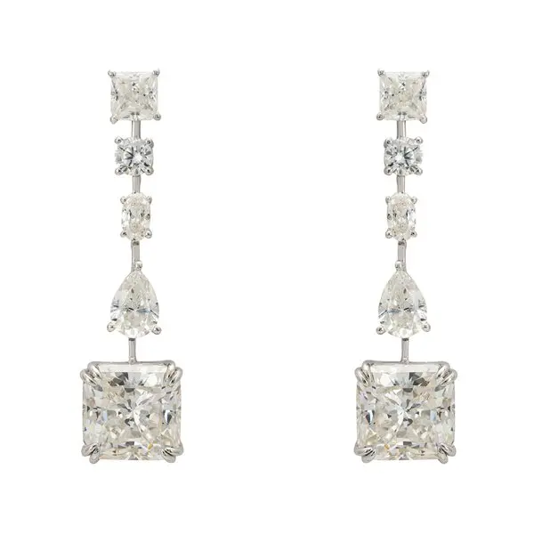 LATELITA Angelina Moissanite Drop Earrings In Silver
