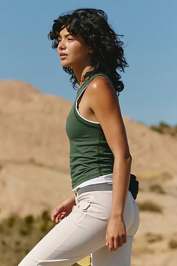 Free People Free Form Knockout Tank Pima Cotton - Ivy