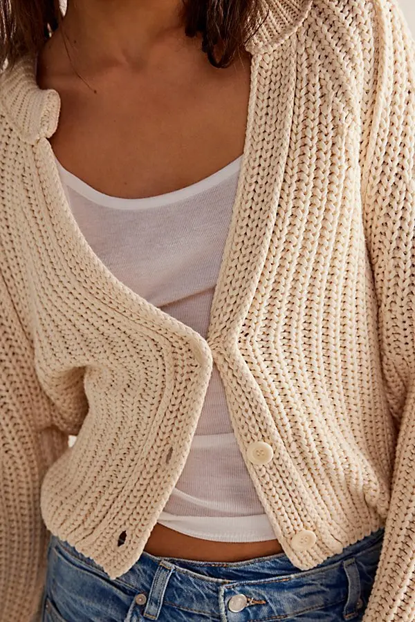 Free People Sweet Nothing Cotton Cardigan - Ivory
