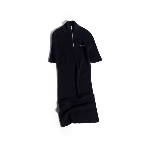 Miu Miu Ribbed Knit Cotton Dress