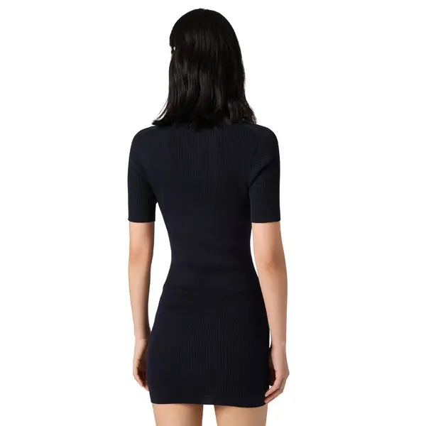 Miu Miu Ribbed Knit Cotton Dress