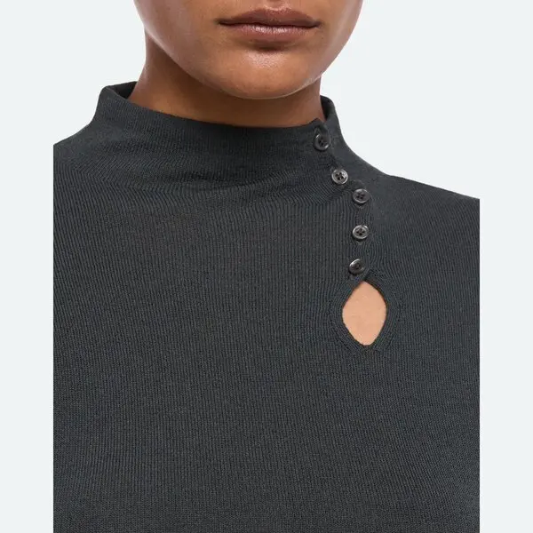 Helmut Lang Button Turtleneck - Forest Night