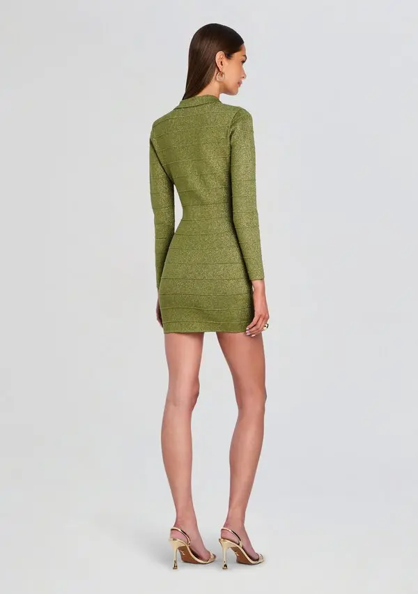Retrofete Siona Metallic Bandage Knit Dress