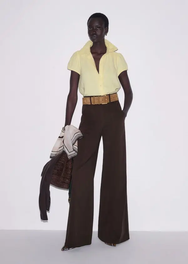 ME+EM High Waist Wide-leg Trousers - Cocoa Brown