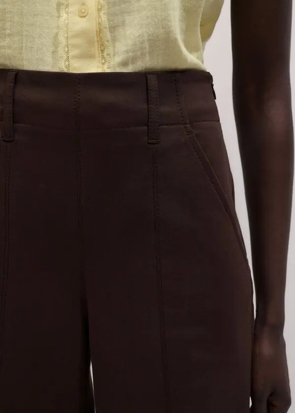 ME+EM High Waist Wide-leg Trousers - Cocoa Brown