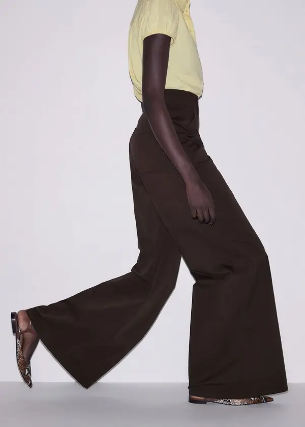 ME+EM High Waist Wide-leg Trousers - Cocoa Brown