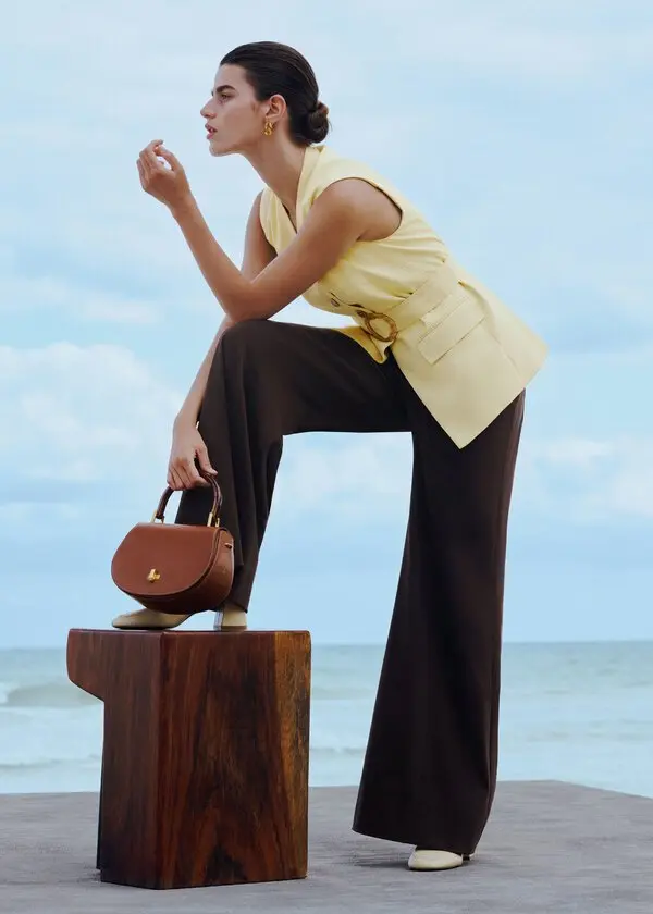 ME+EM High Waist Wide-leg Trousers - Cocoa Brown
