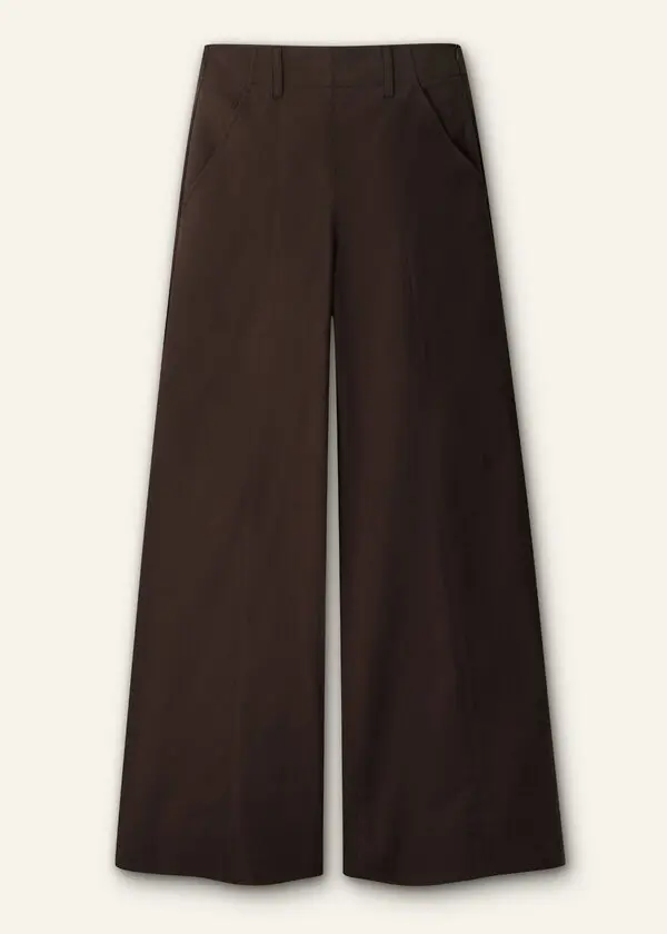 ME+EM High Waist Wide-leg Trousers - Cocoa Brown