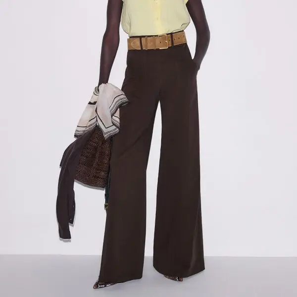 ME+EM High Waist Wide-leg Trousers - Cocoa Brown