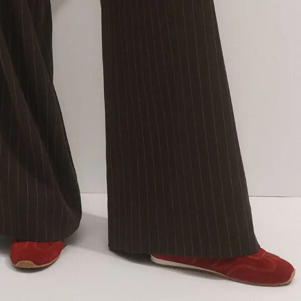 ME+EM Pinstripe Wide-leg Tailored Trousers - Chocolate/caramel