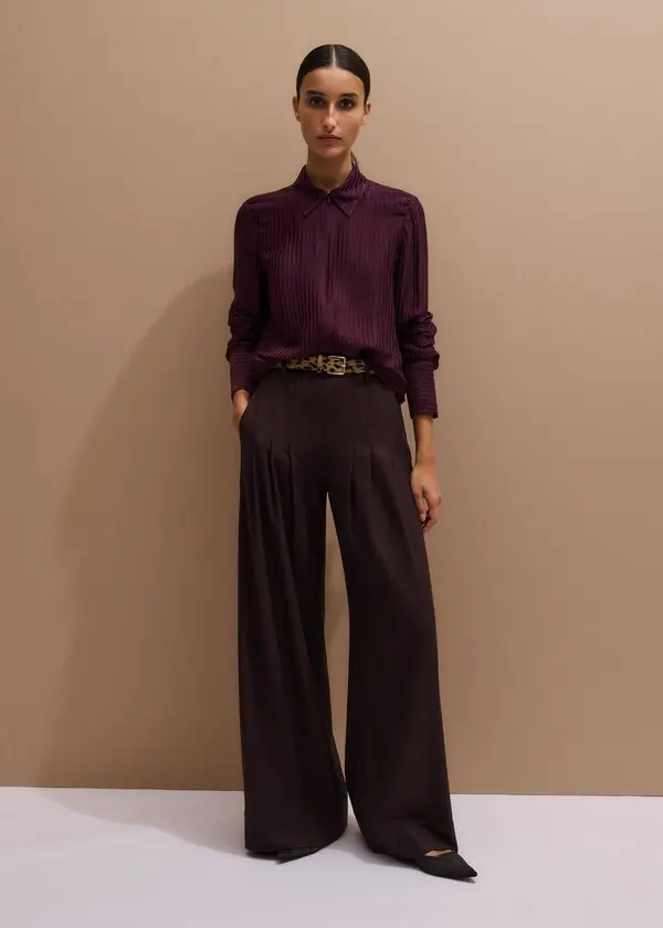 ME+EM Pleated Wool Wide-leg Trousers