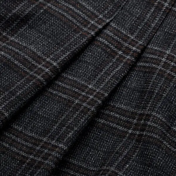 ME+EM Wide Leg Check Trousers - Charcoal