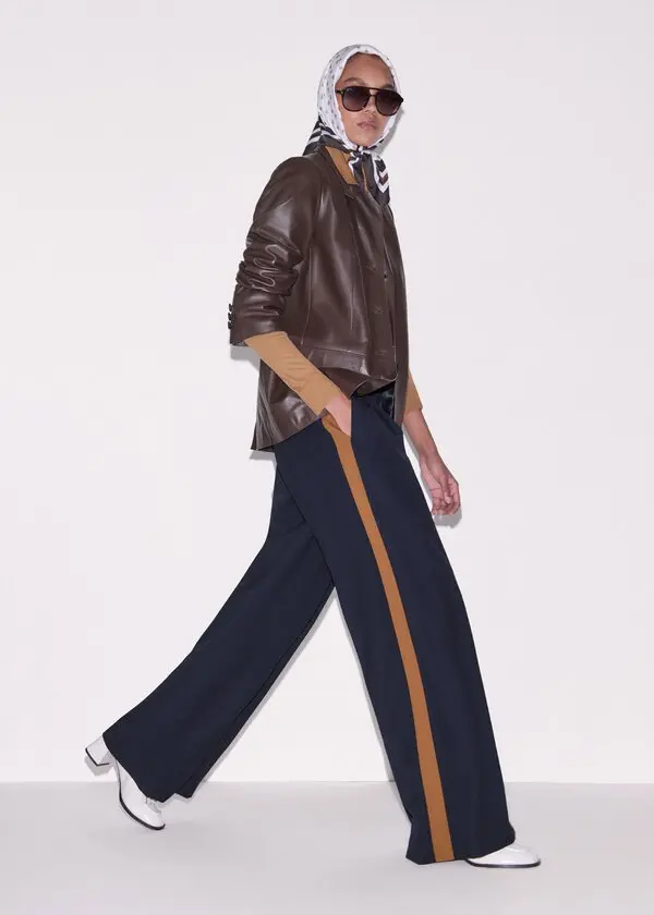 ME+EM Navy Contrast Side Panel Wide-leg Trouser