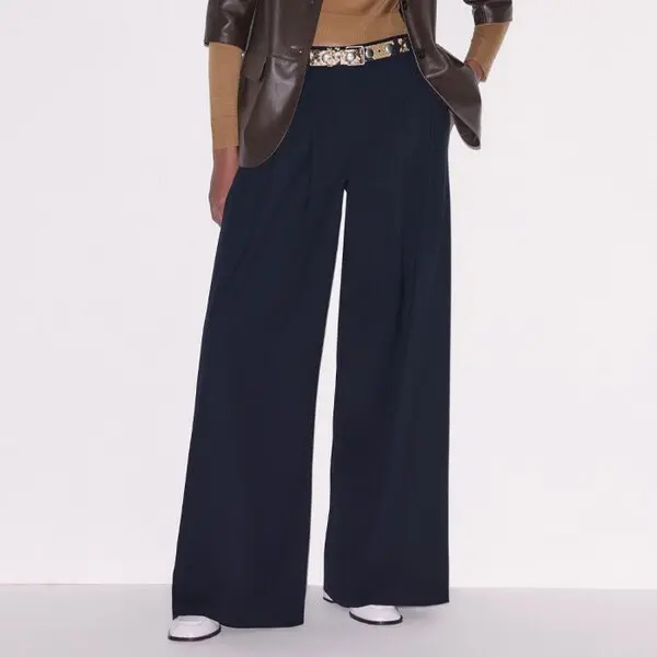 ME+EM Navy Contrast Side Panel Wide-leg Trouser