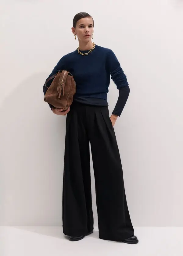 ME+EM Wide-leg Trousers - Black