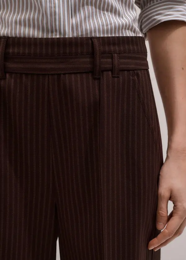 ME+EM Pinstriped Wide-leg Trousers