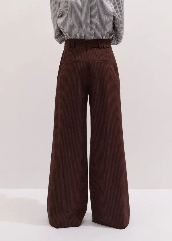 ME+EM Pinstriped Wide-leg Trousers