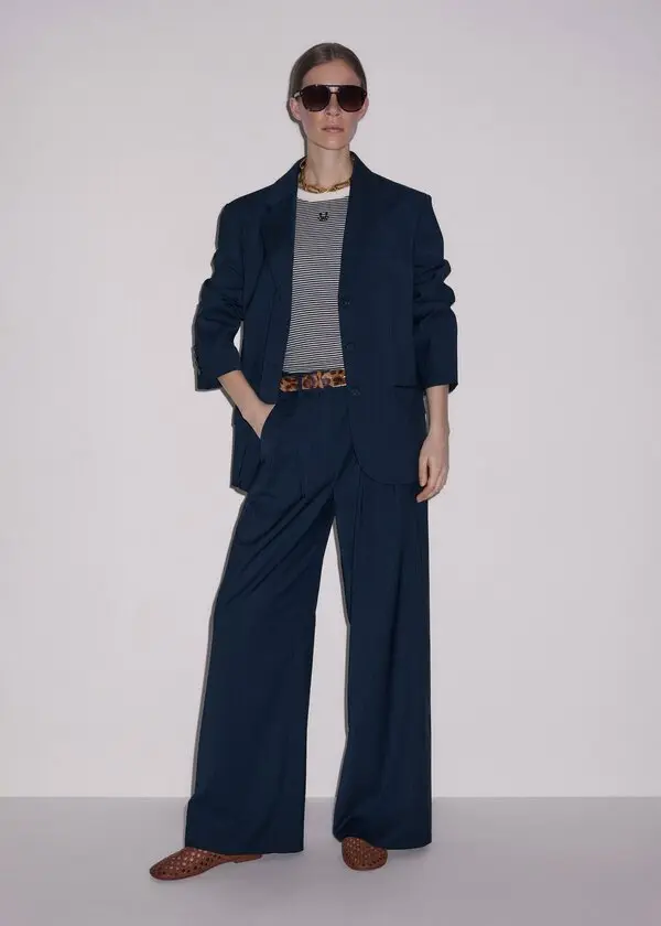 ME+EM Pinstripe Perfect Pleat Front Pant