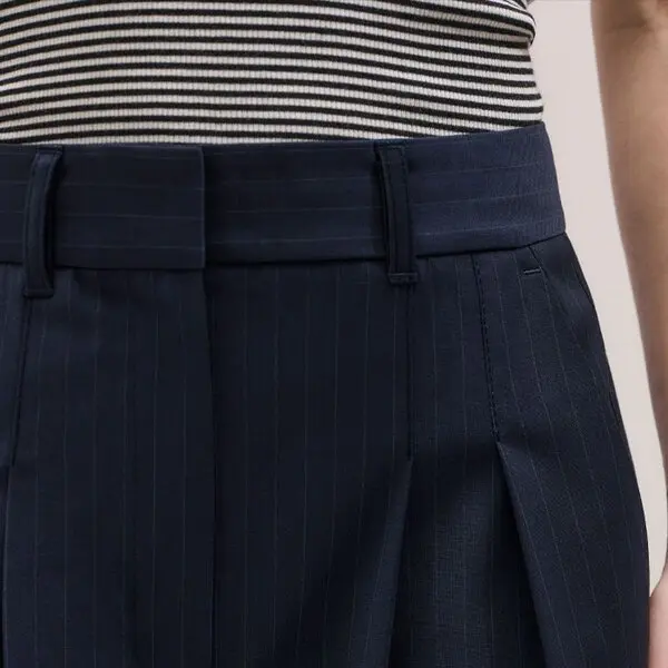 ME+EM Pinstripe Perfect Pleat Front Pant
