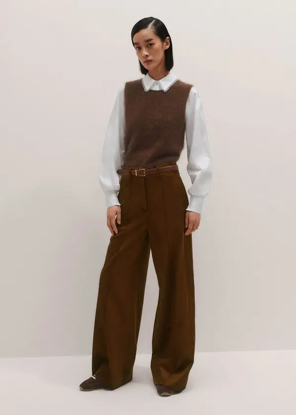 ME+EM Corduroy Wide Leg Trousers - Burnt Caramel