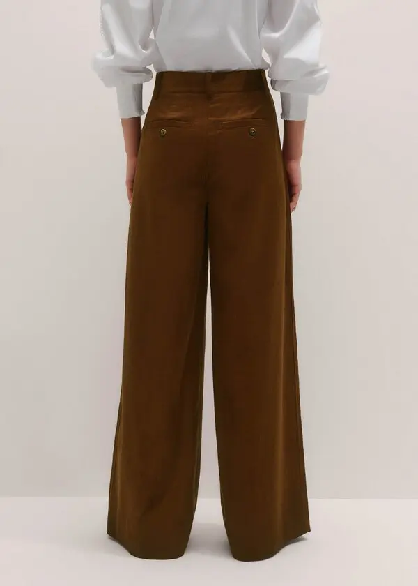 ME+EM Corduroy Wide Leg Trousers - Burnt Caramel