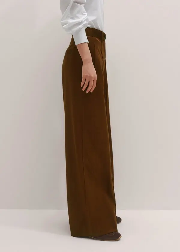 ME+EM Corduroy Wide Leg Trousers - Burnt Caramel