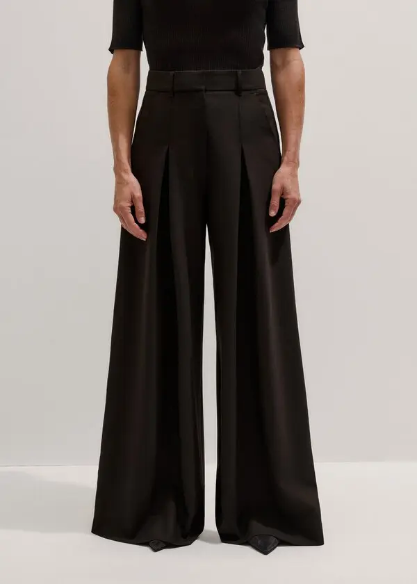 ME+EM Ultra Wide-leg Pleated Wool Trousers