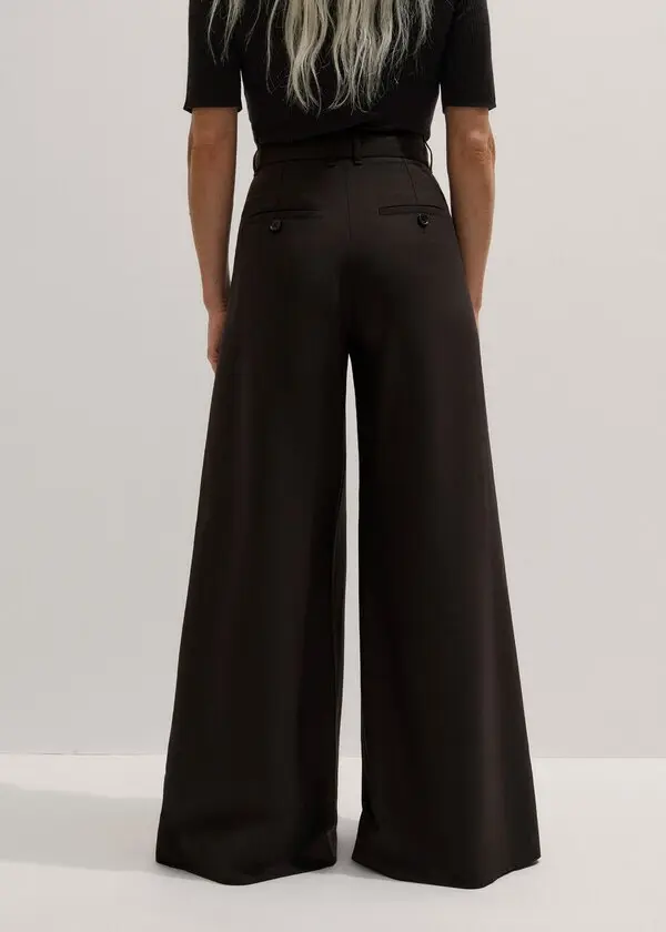ME+EM Ultra Wide-leg Pleated Wool Trousers