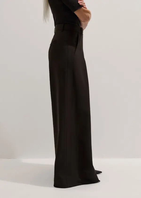 ME+EM Ultra Wide-leg Pleated Wool Trousers