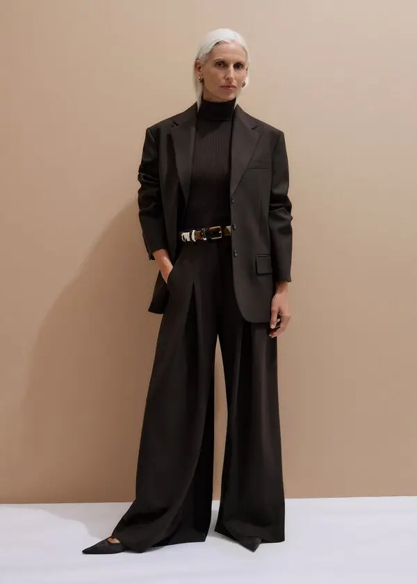 ME+EM Ultra Wide-leg Pleated Wool Trousers