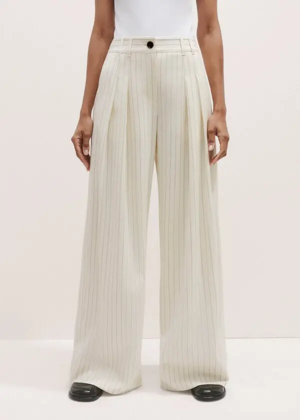 ME+EM Wide-leg Pinstripe Trousers