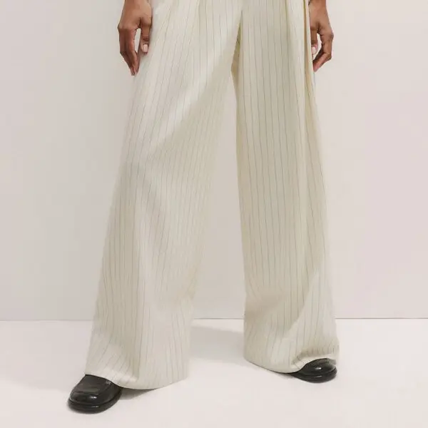 ME+EM Wide-leg Pinstripe Trousers