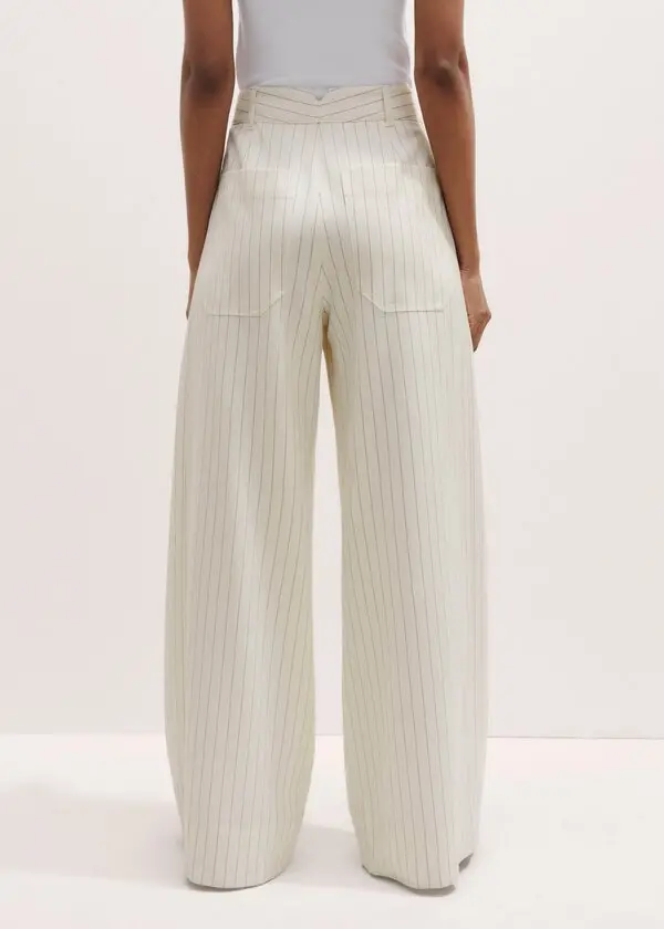 ME+EM Wide-leg Pinstripe Trousers