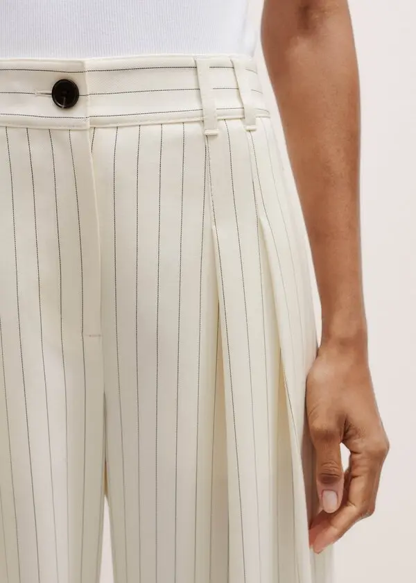 ME+EM Wide-leg Pinstripe Trousers