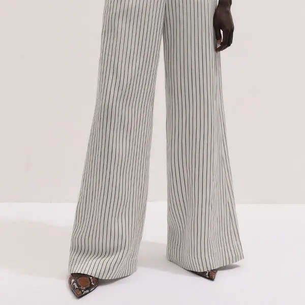ME+EM High Waist Wide Leg Striped Trousers