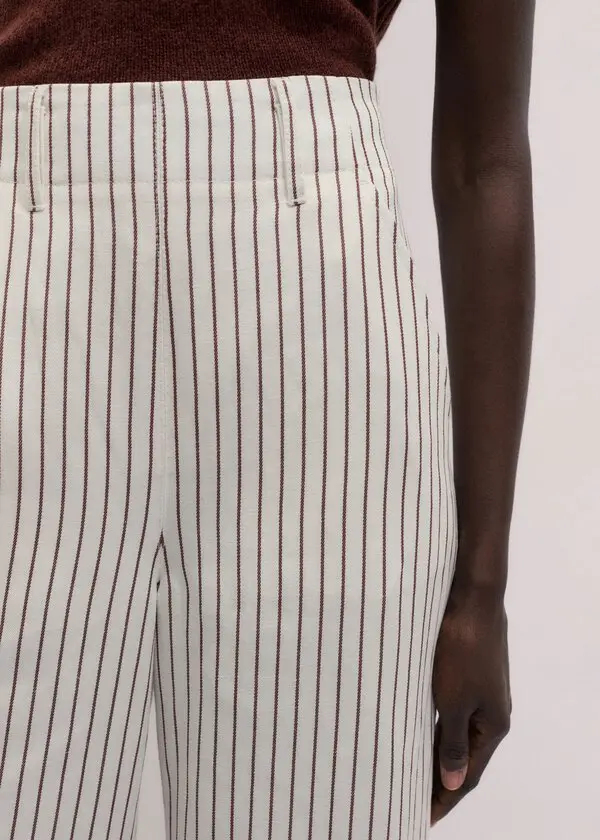ME+EM High Waist Wide Leg Striped Trousers