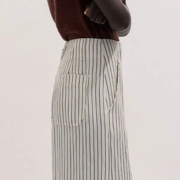 ME+EM High Waist Wide Leg Striped Trousers
