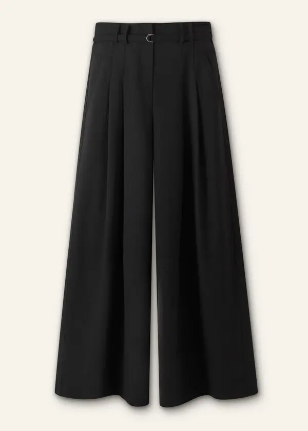 ME+EM Wool Pleated Wide-leg Trousers