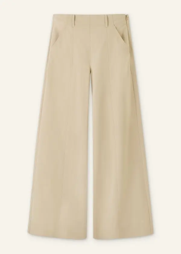 ME+EM High Waist Wide-leg Trousers - Light Stone