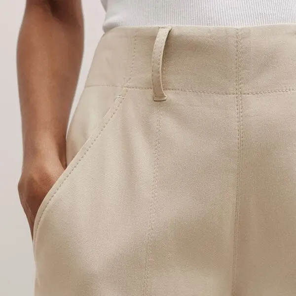 ME+EM High Waist Wide-leg Trousers - Light Stone