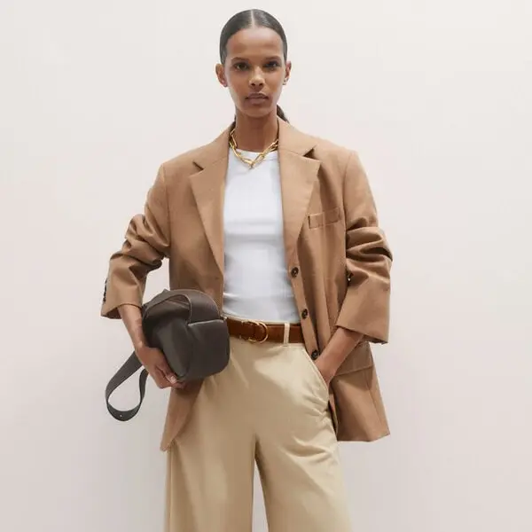 ME+EM High Waist Wide-leg Trousers - Light Stone