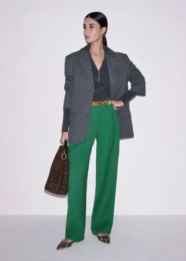 ME+EM Tailored Exaggerated Tapered Trousers